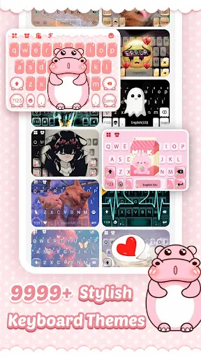 Download Pink Cute Hippo Theme - Appcracy