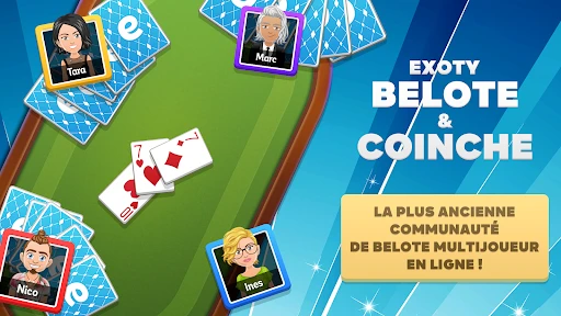 Téléchargez Exoty Belote en ligne, Coinche - Appcracy