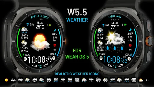 Téléchargez Weather watch face W5.5 - Appcracy