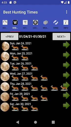 Baixar Best Hunting Times - Appcracy